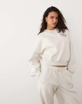 New Balance sweat-shirt en polaire Trackside beige-Blanc
