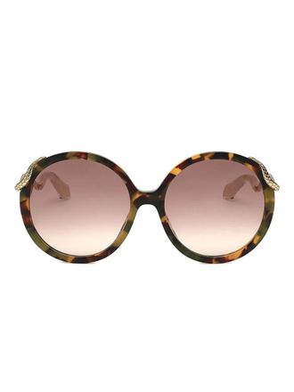 Roberto Cavalli lunettes de soleil &agrave; monture ronde - Jaune