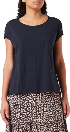 Marc O'Polo Denim Damen T-Shirt aus Bio-Baumwolle Relaxed Fit, Blau (Scandinavian Blue), XL