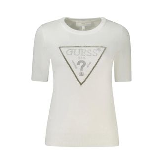 Guess Femme, Tops, Gris, Taille: 38 FR Pull &agrave; Manches Courtes