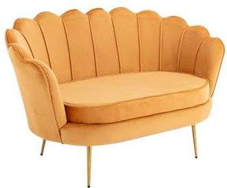 Vente-Unique Pascal MORABITO - Canap&eacute; 2 Places Coquillage en Velours Jaune Moutarde Dandelion de Pascal Morabito