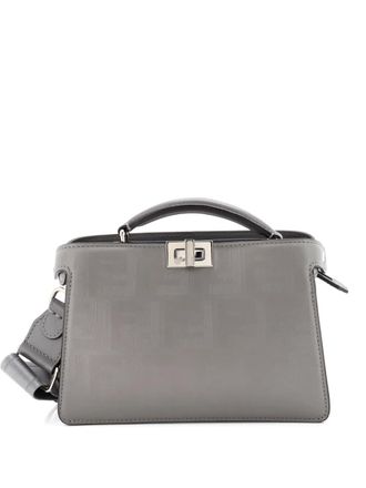 Fendi sac Peekaboo ISeeU XCross en cuir &agrave; motif Zucca - Vert