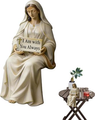 Generic Maria Skulptur | 13 cm sitzende katholische Figur | Kleine Harz Maria Home Decoration - Geeignet F&uuml;r Wohnzimmer, Schlafzimmer, Badezimmer, B&uuml;ro, B&uuml;che