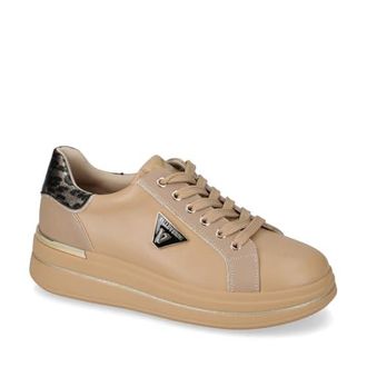Valleverde 35481 Sneaker Casual Femme Cuir Synth&eacute;tique Beige Talon compens&eacute; 4cm Semelle Caoutchouc, beige, 39 EU
