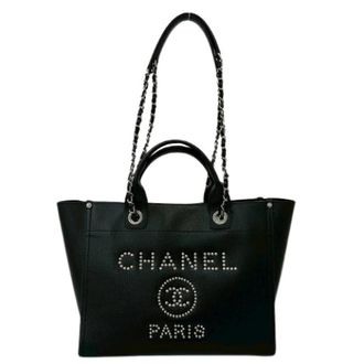 Chanel Pre-owned Deauville Caviar Leder 2way Tote Bag - - Pre-owned - Damen - Schwarzk - ONE SIZE
