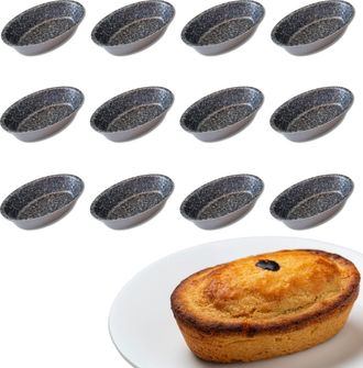 Sunrise Kleine Backformen f&uuml;r Leccesi Mini Kleine Pasticciotto Leccese Backform Antihaftbeschichtung Made in Italy Gr&ouml;&szlig;e (8 x 6 cm) (12 St&uuml;ck klein)