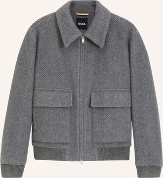 HUGO BOSS Mantel H-Charly-254 Relaxed Fit silber