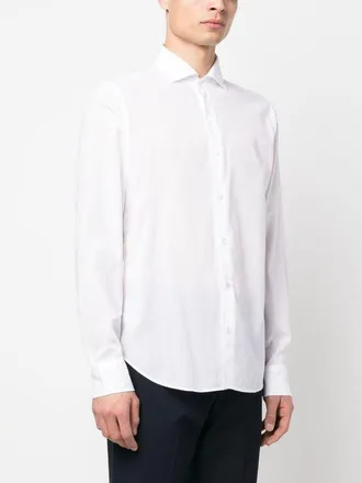 Fedeli Womens Long-Sleeve Stretch-Cotton Shirt Ss23 M