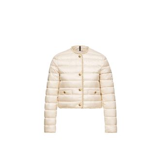 Moncler Moncler Fleurs Boucl&eacute;-trimmed Short Down Jacket, Women, Beige, Size: 00