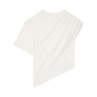 Courr&egrave;ges Asymmetrisches Twist-T-Shirt - - Tops - Damen - Wei&szlig; - M