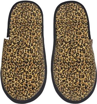 Generic L&eacute;opard Dor&eacute; &Agrave; Paillettes Unisexe Chaussons L&eacute;g&egrave;res Slippers Peluche Chaussures De Maison Pour Automne Hiver Int&eacute;rieur L
