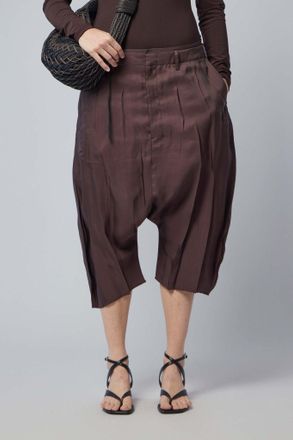 Christophe Lemaire Creased Dropped Crotch Bermudas