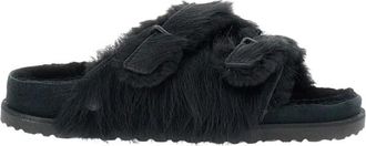 Birkenstock Sandalen - Black Suede Slip-On Sandals - Gr. 37 (EU) - in Schwarz - f&uuml;r Damen