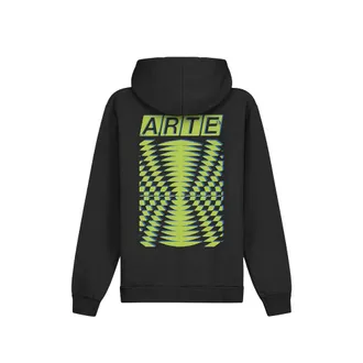 Arte Graphic-Print Cotton Hoodie - Black