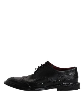 Dolce & Gabbana Calfskin Derby Wingtip Dress Shoe - Black