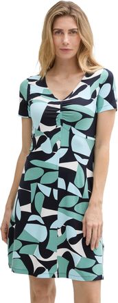 Tom Tailor Damen 1045309 Kleid, 37800 - Green Dots and Shapes Design, 34 EU
