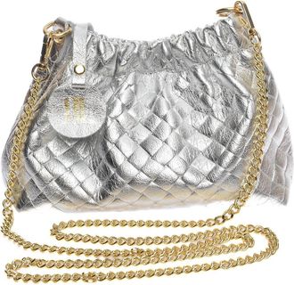 Anna Luchini Silber Rindsledertasche