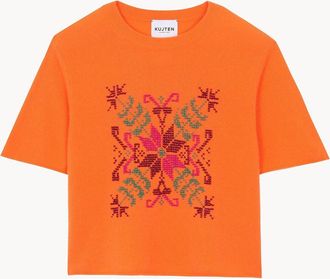 Kujten Cropped top cachemire col rond - Top Joseli