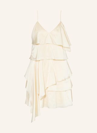 Mrs & Hugs Mrs & Hugs Satinkleid Mit Volants beige