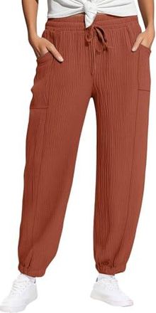 Generic Pantalons Running Femme Chic D&eacute;t&eacute; Long Pants &Eacute;lastique Relax Fit D&eacute;tente Sweatpant Respirant Confortable V&ecirc;tement Fluide Classique Taille Haute 2026 P