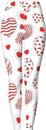 Generic Pantalon de yoga d&eacute;contract&eacute; pour femme avec motif coeurs et noeuds, leggings tendance, confortable, doux et moulant, pantalon de yoga doubl&eacute;, Rose, X