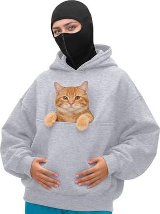 Generic Vestes unisexes pour femme - Double couche - Sweat &agrave; capuche avec fermeture &eacute;clair - Style streetwear d&eacute;contract&eacute; - Avec cordon de serrage r&eacute;glable - 