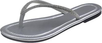 Generic Sandales d&eacute;t&eacute; 2026 - Tongs plates pour femme - S&eacute;parateur dorteils plats - Sandales &agrave; paillettes - Pour piscine, mer, plage, ext&eacute;rieur - Chaussures d&eacute;