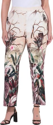 Miamoda Damen gro&szlig;e Gr&ouml;&szlig;en &Uuml;bergr&ouml;&szlig;en Plus Size Schlupfhose, weites Bein, Safari-Druck vanille 52 842452150-52