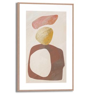 Reinders Gerahmtes Bild, Watercoloured Stones, Home Office, Poster, Wanddeko, Room Decor, MDF, Braun, 30 x 20