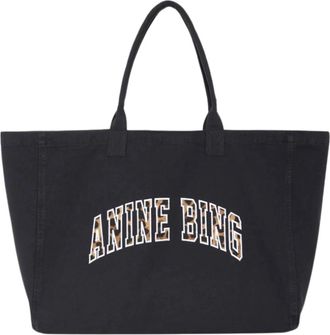 Anine Bing Leo Canvas Tote - - Bags - Damen - Schwarzk - ONE SIZE