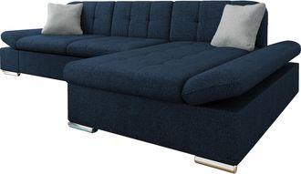 Mirjan24 Ecksofa Malwi Premium mit Regulierbare Armlehnen L-Form Sofa vom Hersteller Eckcouch mit Schlaffunktion + Bettkasten Couch Wohnlandschaft (Maya 09 + M