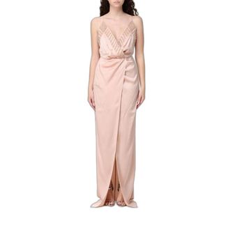 Elisabetta Franchi Roter Teppich Kleid mit bestickten Kristallen - - Dresses - Damen - Beige - L