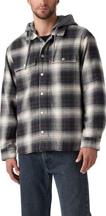 Levi's Homme Veste Sherpa en flanelle Francisco Warwick Plaid Dark Phantom Grey M
