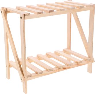 Lurrose Holz Pflanzenregal Holz Blumentopfständer Robust für Wohnzimmer Büro Fensterbank Natürliches Dekor Glatte Kanten Vielseitig Einsetzbar als Blumenständ