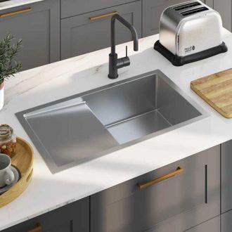 vidaXL Handgemachte Einbausp&uuml;le Edelstahl Vidaxl