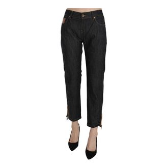 Plein Sud High Waist Straight Cropped Jeanshose - - Jeans - Damen - Blau - W29