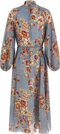 Zimmermann Floral Print Linen Dress - Blue