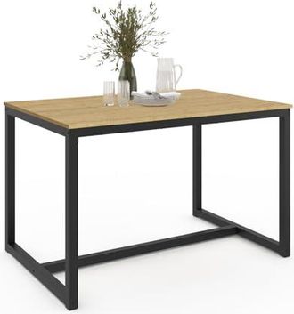 IDMarket Table &agrave; Manger Rectangle Detroit 6 Personnes Design Industriel 120 cm