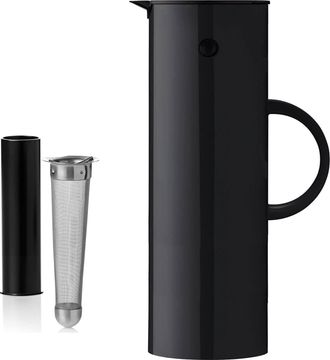 Stelton Isolierkanne/Thermoskanne schwarz + gratis Teesieb