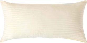 Homescapes 4er-Set Damast Kissenbezug 40x80 cm vanille mit Satin-Streifen & Reißverschluss, 100% ägyptische Baumwolle, Fadendichte 330