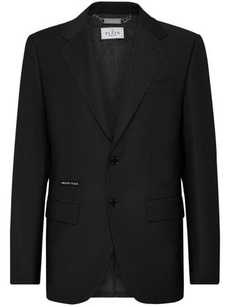 Philipp Plein blazer &agrave; design textur&eacute; - Noir