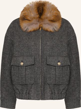 Maje Blouson Mit Kunstfell grau
