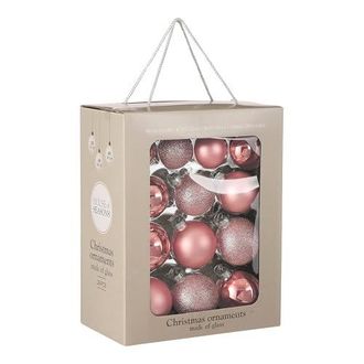 Mica Mica Decorations Weihnachtsbaumkugeln-Set - 26 St&uuml;ck - &Oslash;7 cm - Rosa