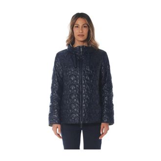 DIEGO M Wendejacke mit Blasensteppung vorne und glatter R&uuml;ckseite mit versteckter Kapuze - - Jackets - Damen - Blau - XL