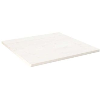 vidaXL Vidaxl - Dessus de table blanc 90x90x2,5 cm - Bois de pin massif trait&eacute; - Coins arrondis pour s&eacute;curit&eacute; - Pr&ecirc;t &agrave; lemploi sans finition