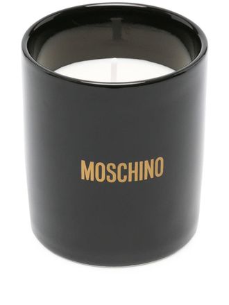 Moschino Duftkerze mit Logo-Print (230g) - Schwarz