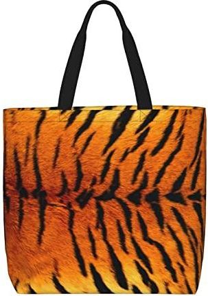 Generic Sac Fourre-Tout Motif Tigre Sac &Agrave; Bandouli&egrave;re En Toile Pliable De Grande Capacit&eacute; Sacs En Toile Pour Femmes, Pour Burea, Filles, &Eacute;cole, Tous Les Jours