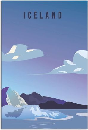 Generic Vintage Iceland Reise Poster Retro Wand Kunst Leinwand Poster Home Dekoration Zimmer Dekor Ungerahmt 60x90cm
