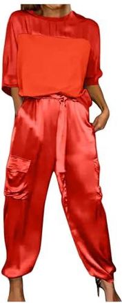 Generic Pantalon Tailleur avec Basket Ensemble Pantalon Evase Ensemble Pantalon De SoiréE Tailleur Pantalon pour Ceremonie Jogging Ajusté Femme Promo Jogging 