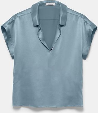 Dorothee Schumacher Kurze T-Shirt Bluse aus Seidencharmeuse